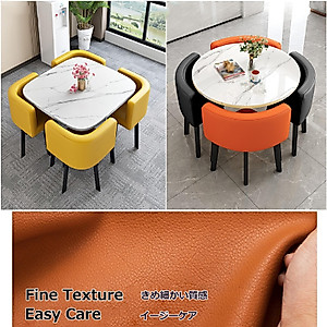 Office Reception Room Club Table and Chair Set, Space-Saving Conference Table Dining Table, Dining Table and Chair Set Office Meeting Room Reception Negotiation 1 Table 4 Chairs for Family Apartment (