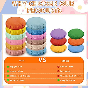 Timgle 12 Pcs 17.7 Inch Extra Large Round Floor Cushions Bulk Thicken Bigger Kids Flexible Floor Seating Soft Circle Floor Seat Pillows for Kids Toddler Home, Daycare, Classroom, Yoga, Kindergarten