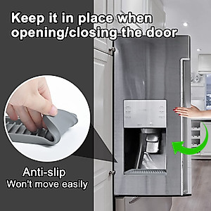 KindGa Refrigerator Drip Catcher Tray,Protector Ice and Water Dispenser Pan,Fridge Spills Water Pad Catch Basin for Drainage 2 Pack (Rectangular,Grey)