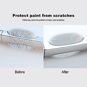 Klyuqoz Car Door Handle Protector, Car Door Handle Scratch Protector Pack of 16, Universal Car Clear Door Bowl Paint Protection Film Waterproof Anti-Scratch Stickers (Clear, Black)