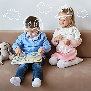 LA·LA · LLAMA Montessori Toy Steering Wheel - Car Driving Toddler Busy Board - Wooden Sensory Activity Board for Kids 3 4 Year Old - Fine Motor Skills Toddler Toys for Boys Girls