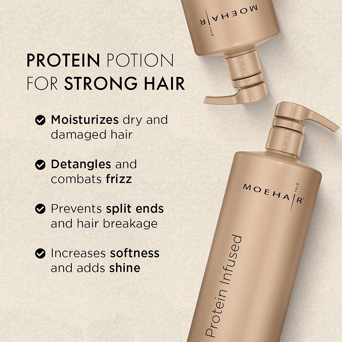 MOEHAIR Protein Infused Hair Conditioner (32 Fl oz) For Chemically Treated, Damaged Dry Hair With Proteins | Smoothens Split Ends | Adds Shine and Luster | Protein Conditioner