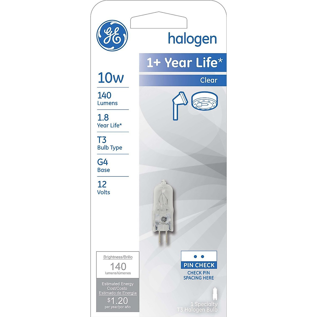 10-Watt T-3 Bi-Pin Quartz Halogen Lamp