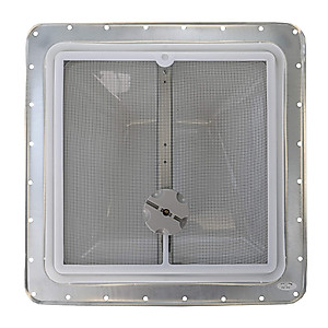 classAcustoms Heng's 71111A-C RV Roof Vent White Wegde Lid Non Powered Manual Crank Lid with Built in Screen and Galvanized Frame