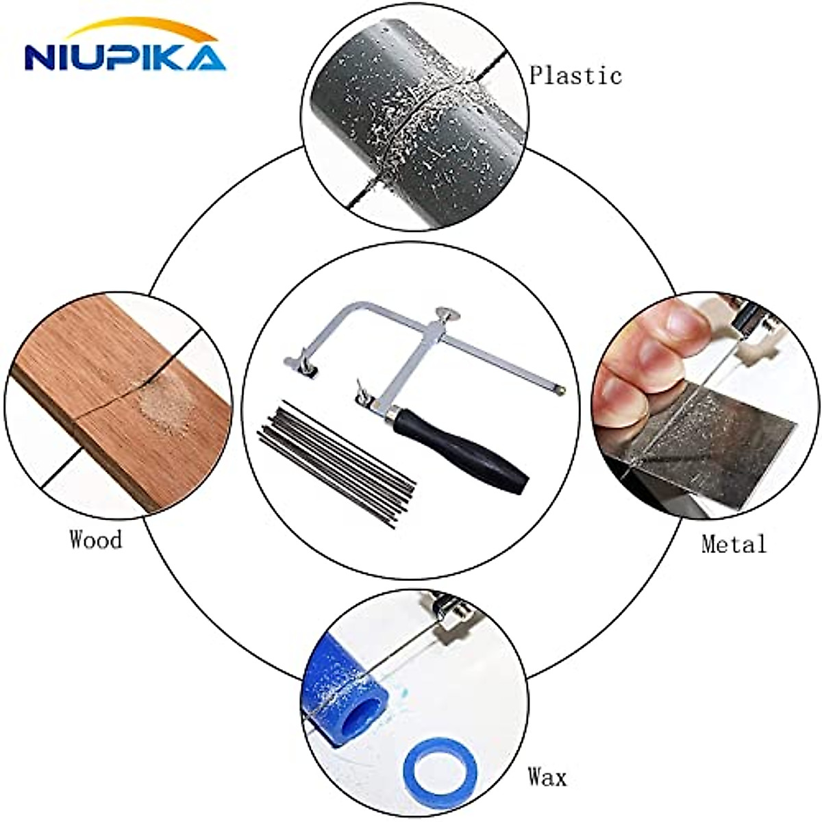 NIUPIKA Jeweler's Saw Frame Adjustable with 144 Blades Professional Jewelry Making Kit