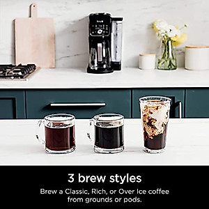 Ninja CFP201 DualBrew 12-Cup Drip Single-Serve Coffee Maker (Renewed) Bundle with Premium 2 YR CPS Enhanced Protection Pack