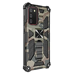 Samsung Galaxy A02S Phone Case,SZYZ Camouflage Sturdy Phone Case with Heavy Duty Shockproof Military Grade Anti-Fall Protection and Built-in Magnetic Cover for Samsung Galaxy A02S, MC Army Green