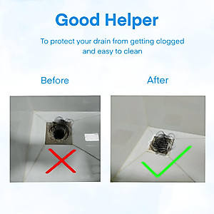 30 Pack Disposable Shower Drain Cover 4" X 4" Hair Catcher, Square Shower Drain Mesh Sticker, Floor Drain Fliter Sticker for Shower, Bathroom, Bathtub, Kitchen, Laundry