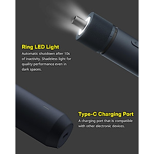 HOTO Electric Screwdriver Rechargeable,25+20 Extra Bits Enhanced Set,3.6V Cordless Screwdriver Set,3 Torque Settings,1500mAh Battery,LED Light for Furniture/Electric Appliances,No Charging Cable