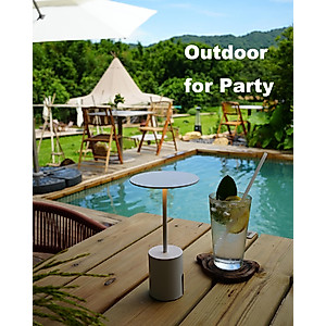 WEILAILUX Cordless Table Lamp Rechargeable, Indoor Outdoor Battery Operated Desk Lamp, Touch Dimmable Night Light with USB Charging, for Bedroom/Patio/Camping/Restaurant/Bar (2Pack White)