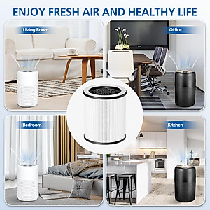 4 Pack P60 Replacement Filter Only Compatible with TPLMB P60 Air Purifier and Vhoiu KJ50 Air Purifier, H13 True HEPA Filter, 3-in-1 Nylon Pre-Filter, HEPA Filter, High-Efficiency Carbon Filter