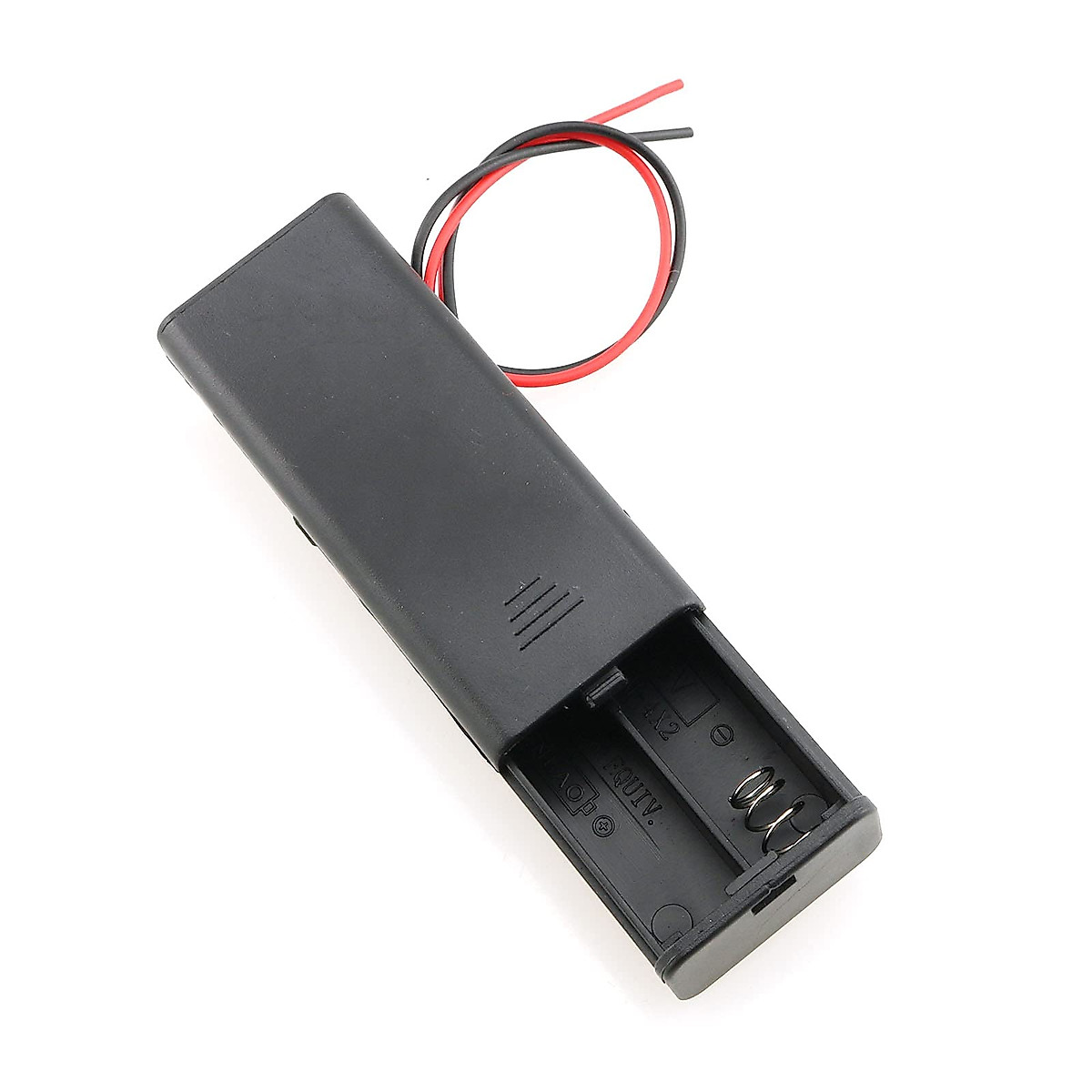 E-outstanding AAA Battery Case 5PCS 2 x 1.5V AAA Battery Case Holder,2 Slots x 1.5V AAA Battery Spring Clip Storage Box with ON/Off Switch and Wire Leads