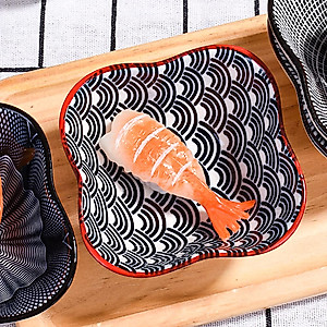 Whitenesser Dipping Bowls Set of 4, Japanese Porcelain Soy Sauce Dish Bowl Seasoning Dishes Soy Dipping Sauce Dishes (HX)