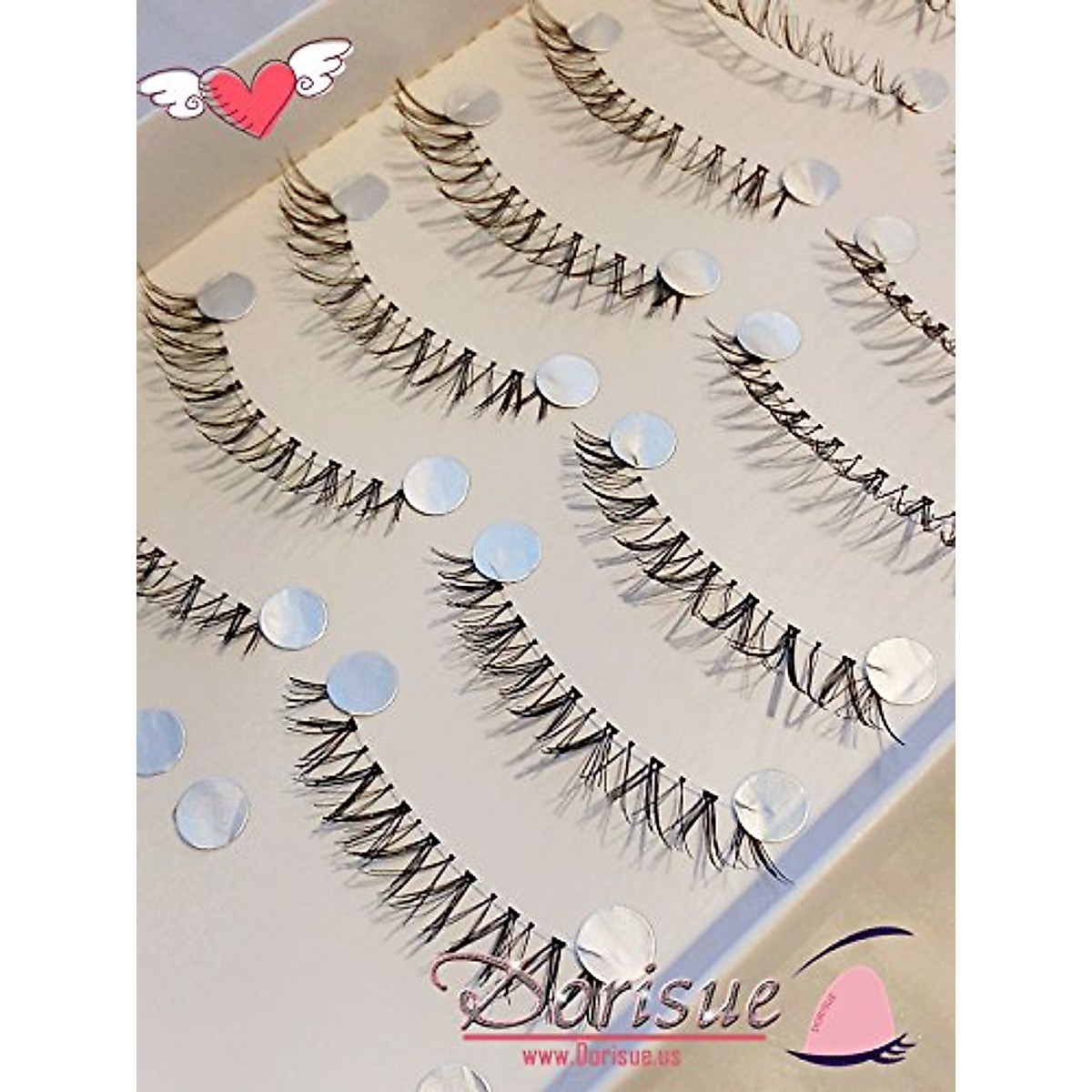Dorisue False Eyelashes Wispy Short False Eyelash women Special eyelashes 100% Handmade Eyelashes Pack (10 Pairs Set) Black