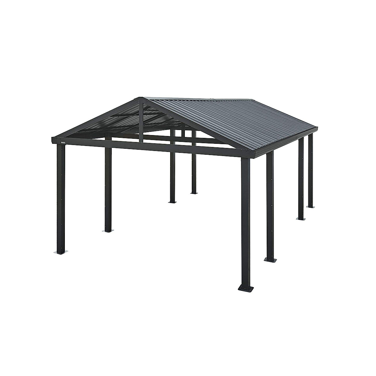 Sojag 20' x 12' Samara Carport with Aluminum Frame and 10' High Galvanized Steel Roof for Easy Drive Through Access