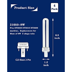 Dameiol 21050 9W Replacement Bulbs Light Compatible DynaTrap DT3009,DT3019,DT3039 Only,6.5 inch Overall Length, NOT Compatible Classic EL-22 4 Pack