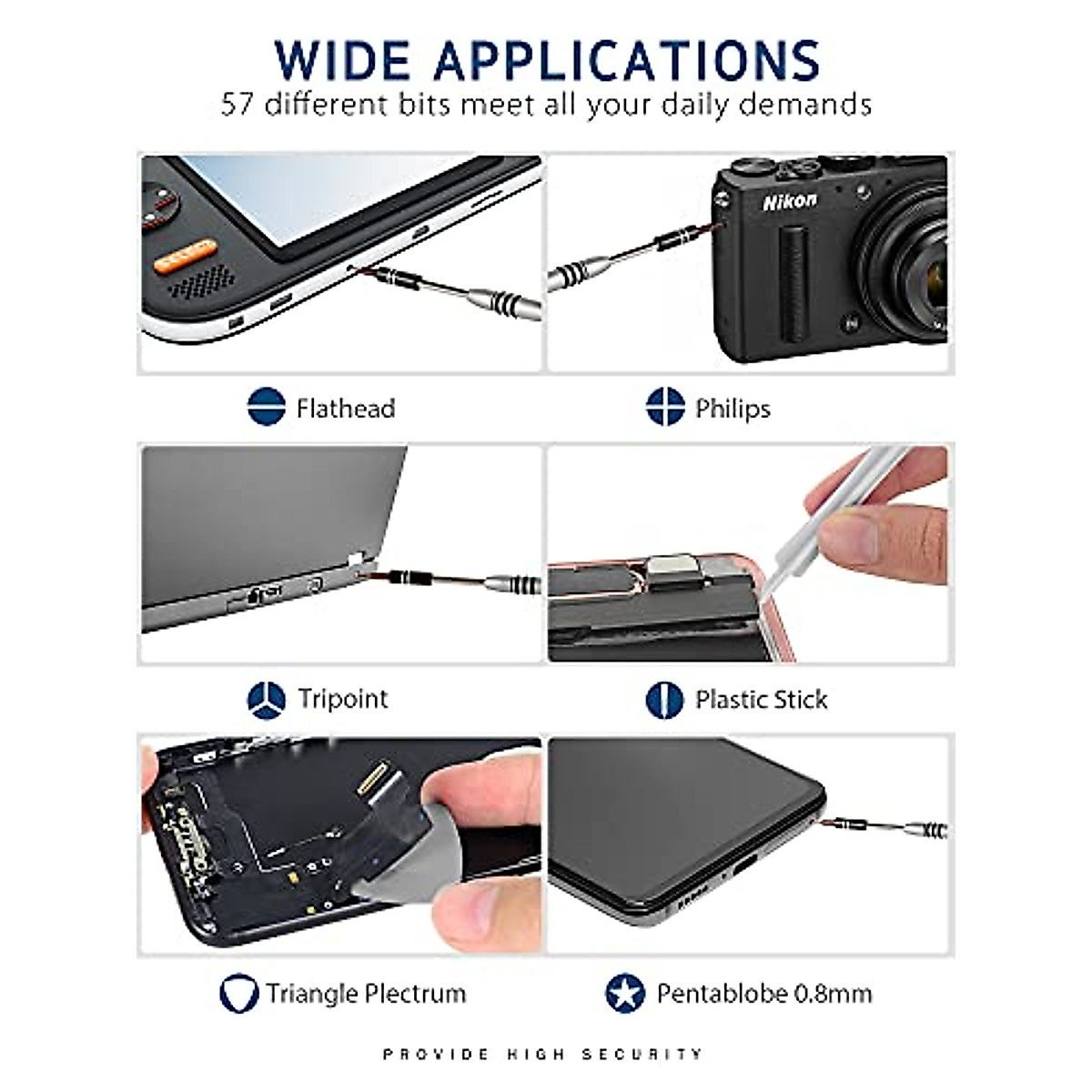 Syntus Precision Screwdriver Set, 63 in 1 with 57 Bits Screwdriver Kit, Magnetic Driver Electronics Repair Tool Kit for iPhone, Tablet, Macbook, Xbox, Cellphone, PC, Game Console, Black