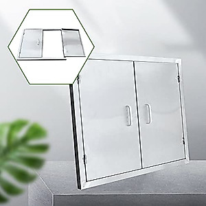 Outdoor Kitchen Door 28"x24" BBQ Double Doors Outdoor Oven Kitchen Stainless Steel Access Door