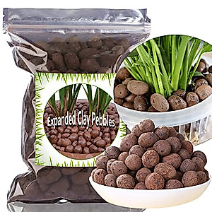 Expanded Clay Pebbles 1 qt, 8mm-14mm Clay Balls for Plants, Organic Plant Grow Media, Porous Stones for Hydroponics, Drainage, Decoration, Aquaponics, and Other Gardening Essentials