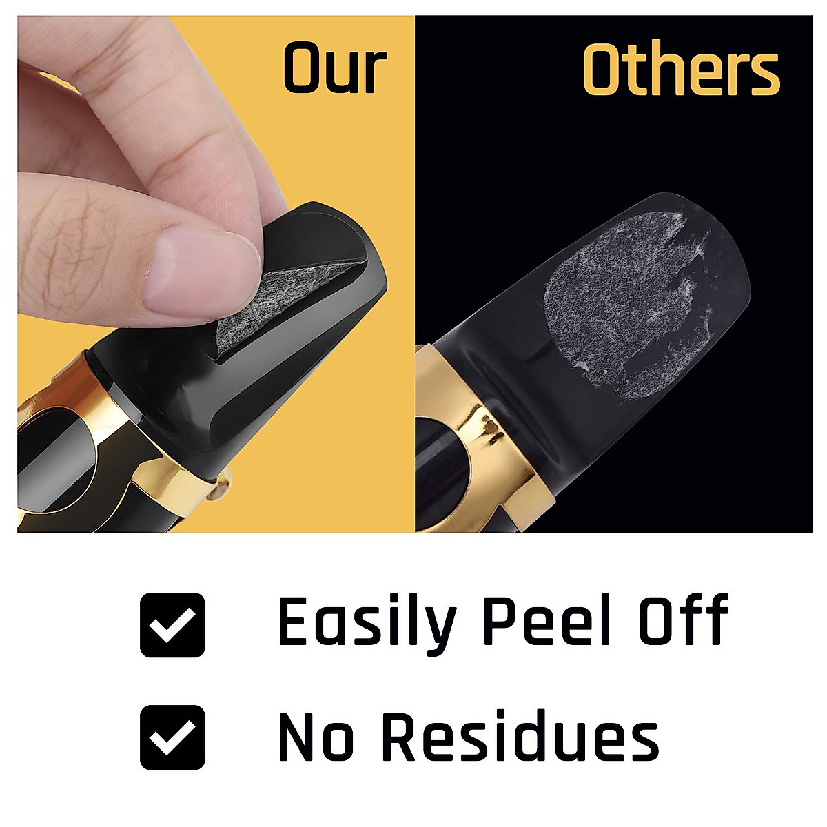 Focusound Saxophone & Clarinet Mouthpiece Cushions, Thick, 0.8mm Black, 8-Pack…