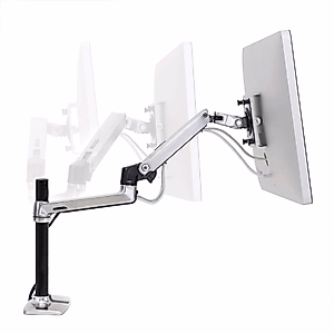 Ergotron – LX Premium Monitor Arm, Single Monitor Desk Mount – fits Flat Curved Ultrawide Computer Monitors up to 34 Inches, 7 to 25 lbs, VESA 75x75mm or 100x100mm – Tall Pole, Polished Aluminum