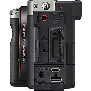 Sony Alpha a7C Mirrorless Digital SLR Camera Body Only Video Bundle (Silver ILCE7C/S) + LED Video Light + Microphone + Extreme Speed 64GB Memory (20pc Bundle)