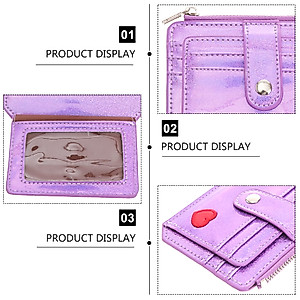 TENDYCOCO Money Clip with ID Window Hologram Card Holder Slim Coin Wallet for Women Girls