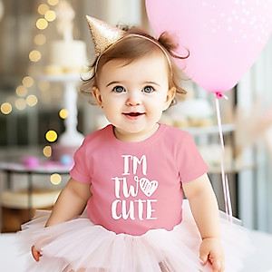 Olive Loves Apple Im Two Cute 2nd Birthday Shirt for Toddler Girls Second Birthday Outfit White on Mauve Shirt 18 Months