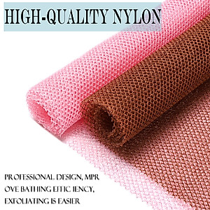 African Exfoliating Net,JASSINS African Sponge Net,Body Exfoliating Long Net Shower Body Scrubber Back Scrubber Skin Smoother (4 Pieces)