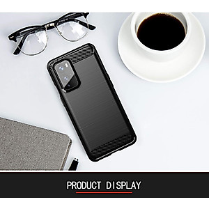 Oneplus 9 case,1+ 9 case with HD Screen Protector,M MAIKEZI Soft TPU Slim Fashion Non-Slip Protective Phone Case Cover for Oneplus 9/1+ 9 (Black Brushed TPU)
