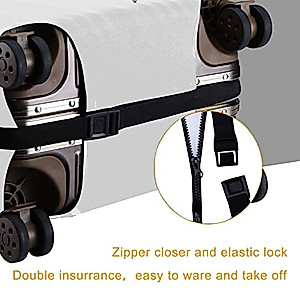 HANJWANET Custom Luggage Cover 25-28 in Personalized Travel Suitcase Protector Add Your Photo Text Elastic Washable Baggage Covers