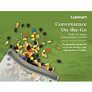 Cuisinart Reusable Food Storage Bags, 12 Pack Gray - Resealable Bags for Food, Leftovers, & Snacks to Store, Freeze or Refrigerate - BPA Free Flat Freezer Bags - Includes Small, Medium & Large