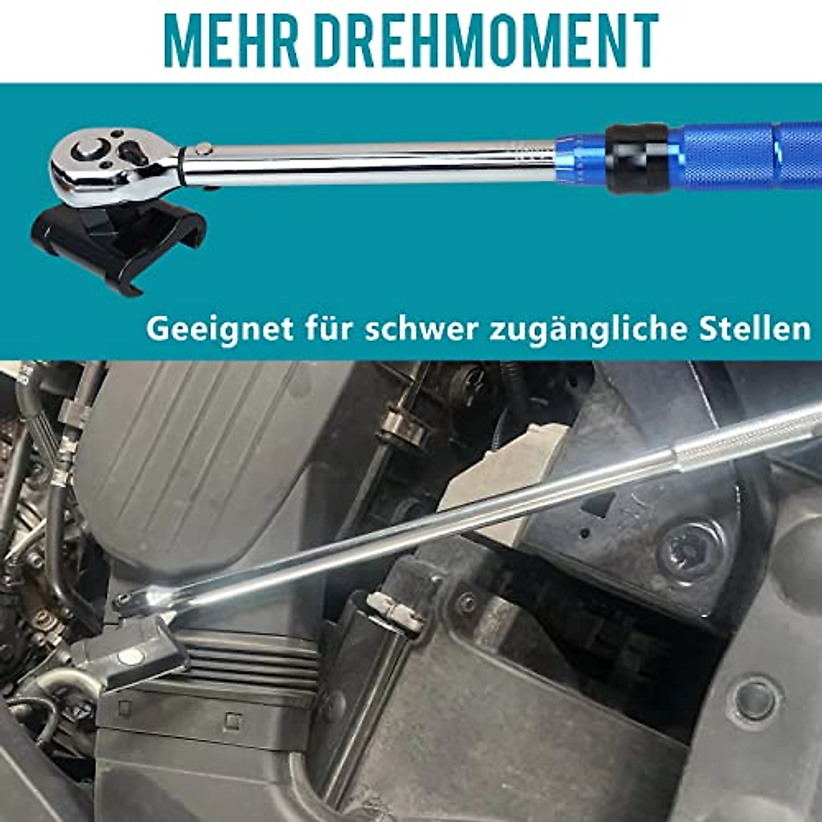 GIMYUAN Magnetic Wrench Extender Adapter for 1/2 Inch Drive Breaker Bar & 21 mm Hex Drive, Upgraded Wrench Extension Mechanic Torque Multiplier Tool for Cheater Bar, Black