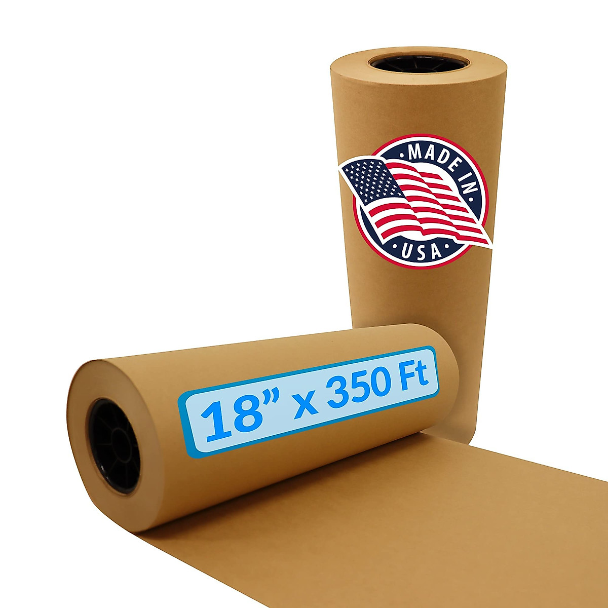 Made in USA | Bulk Value 18 in x 350 ft (4200 in) Reli. Brown Butcher Paper Roll | Food Grade Kraft Paper for BBQ | Butcher Paper for Smoking Meat | Unwaxed, Meat Wrapping, Meat Smoking (Brown)