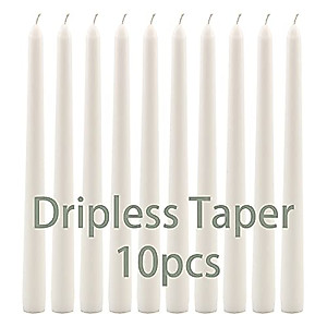 Stonebriar Tall 10" Unscented Dripless 10 Pack Taper Candles