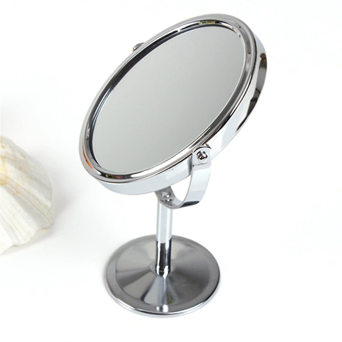LEEOX Make Up Mirror Magnification Circular Makeup Mirror Dual 2 Sided Round Shape Rotating Cosmetic Mirror Stand Magnifier Mirror Standing Mirror