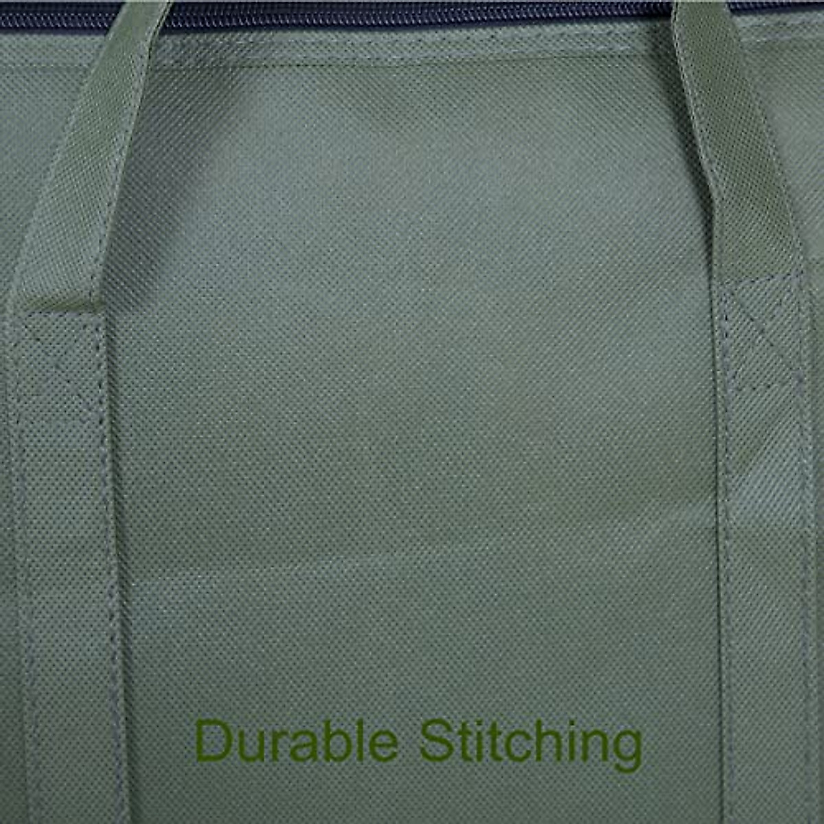 Wismart Large Capacity Zippered Clothes Storage Bags with Plastic Clear Window and Durable Handles Great for seasonal storage, Bedding, Blankets ,Foldable with Sturdy Zipper, 2 Pack, Green (Large, Green-2Pack)