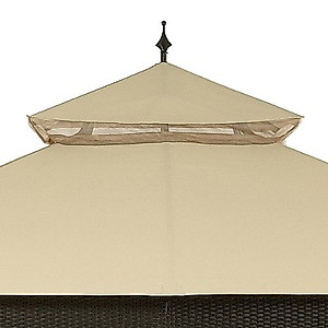 Garden Winds Cindy Crawford Wicker Gazebo Replacement Canopy Top Cover - RipLock 350