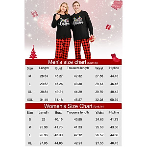 SOLOYEE Matching Christmas Pajamas for Couples Pjs Sets Adults Classic Plaid Xmas Sleepwear for Family Men and Women (Women, Large)