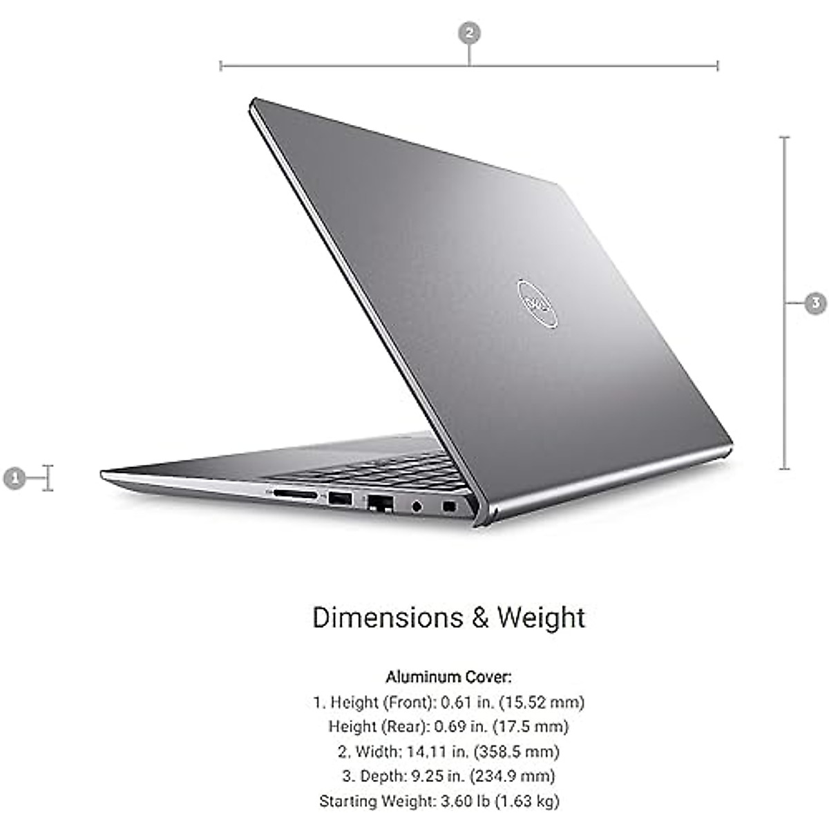 Dell Vostro 3000 Series Business Laptop, 15.6” FHD 120 Hz Display, 13th Gen Intel Core i5-1355U (10 cores, up to 4.60 GHz), 16GB RAM, 1TB SSD, Backlit, Fingerprint, Windows 11 Pro, Titan Gray