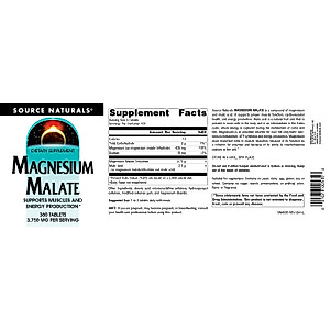 Source Naturals Magnesium Malate 3750 mg per Serving - for Energy Production* - 360 Tablets
