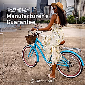 sixthreezero EVRYjourney Women's Beach Cruiser Bike, Step-Through Touring Hybrid Bicycle