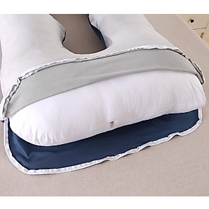 Amagoing 57 inches Pregnancy Pillows for Sleeping, U Shaped Maternity Full Body Pillow for Pregnant Women with Hip, Leg, Back, Belly Support, Washable Velour Cover Included