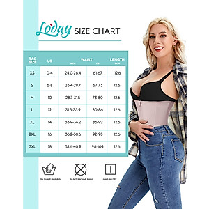 LODAY Waist Trainer Corset for Women Tummy Control Sport Workout Body Shaper Beige (XS, Beige(Zip and Hooks))