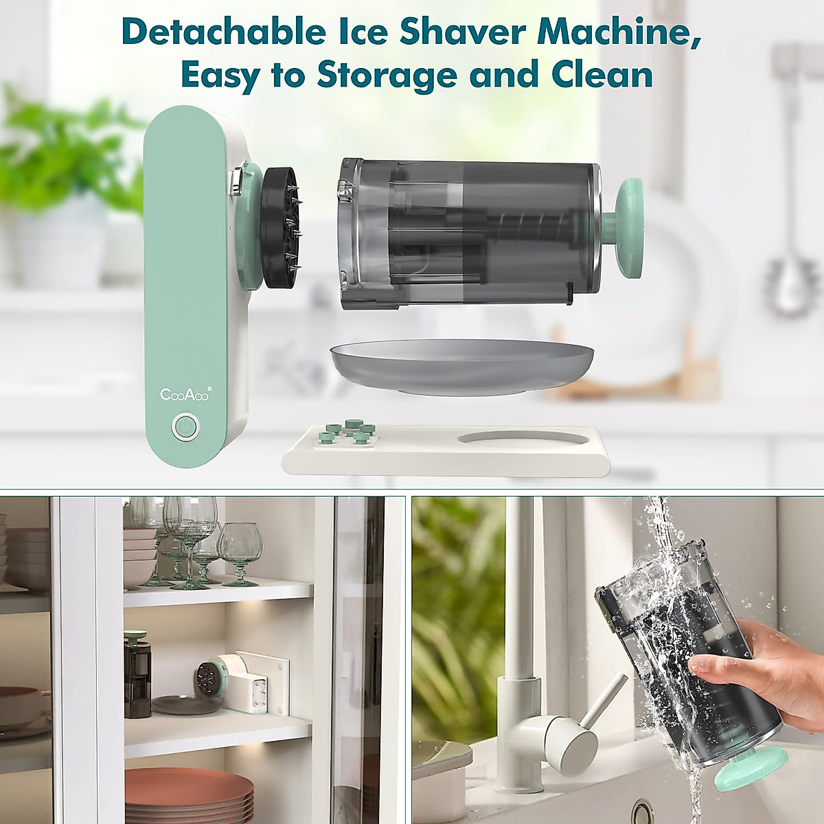 Electric Snow Cone Shaved Ice Machine, USB Rechargeable Ice Crusher w/ 2 Silicone Ice Molds, Portable Snow Cone Shaved Ice Maker for Frozen Yogurt Syrups Drink Slushies Machines for Home Outdoor Party