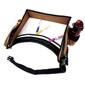 Sale! Kids Travel Tray, Lap Tray, Play Tray, Snack Tray, Activity Tray, with Mesh Storage, Plastic Writing Surface with Markers, for Car Seat, Stroller and Plane Fude Brand (Brown)