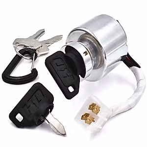 HD Switch Starter Ignition Key Switch Replaces Kubota 66101-55200 Fits TG1860G ZD18 ZD21 ZD28 ZD18F ZD21F ZD28F TG1860 BX1500 BX1800 BX1830 BX22D BX2200 BX23D BX2230 Includes 3 Keys & Free Carabiner