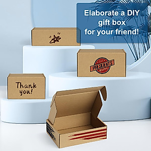 Famagic 12Pack 7x5x2 Small Mailing Boxes - Brown Shipping Boxes for Small Business, Corrugated Cardboard Mailer Boxes for Packaging, Bulk