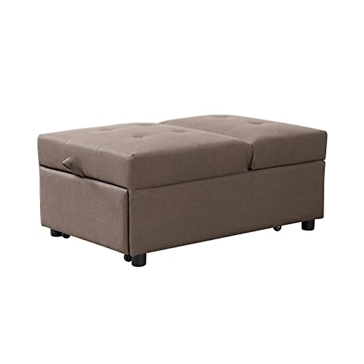 Kings Brand Furniture - Multi-Function Ottoman, Sofa Bed Sleeper, Convertible Chair, Dark Grey