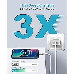 iPhone Charger Block USB C Wall Charger 20W 3Pack, Poukey USB C Charger Block PD Type C Fast Charging Block USB-C Power Adapter for Apple iPhone 14 Pro Max/13 Mini/13 Pro Max/11/XS/XR/X/8 Plus/SE/iPad